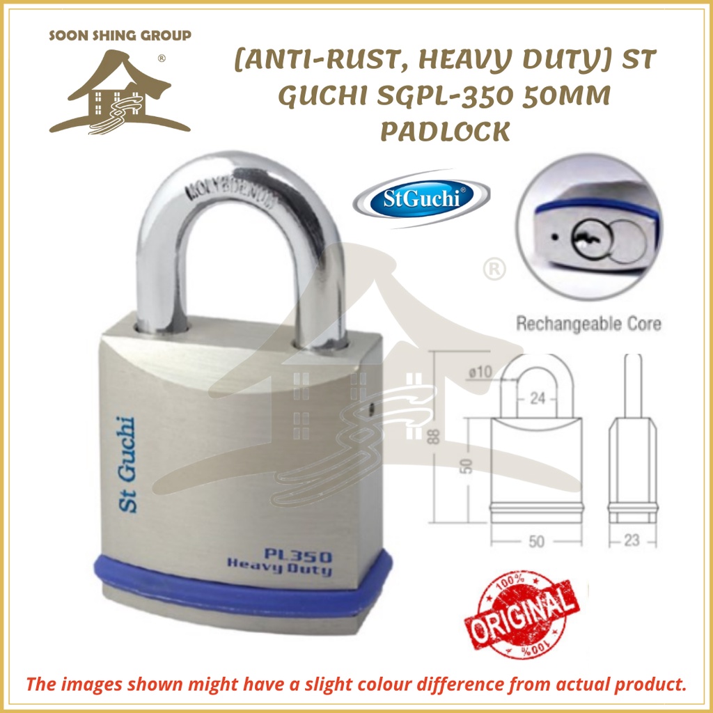 ANTI-RUST, HEAVY DUTY ST GUCHI SGPL-350 50MM PADLOCK / MANGGA KUNCI ...
