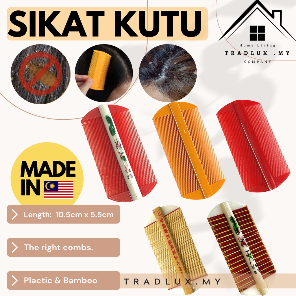 Tradlux Sikat kutu /Bamboo Sikat kutu Head Lice Comb Sikat Kutu Fine ...