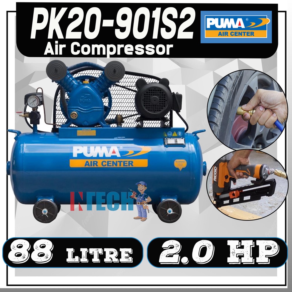 PUMA PK20-901S2 AIR COMPRESSOR 88 LITRE 2HP | Shopee Malaysia