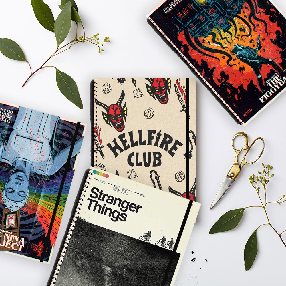 Stranger THINGS 4 Vintage Retro Ruled Grid Dotted Notebook Diary ...