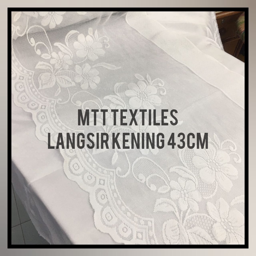 MTT - Kening Langsir/ Anak Langsir / Border Lace Sulam 43cm Sheer Renda ...