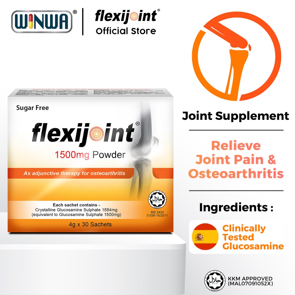 Flexijoint 1500mg Powder (30's) - Glucosamine For Osteoarthritis ...