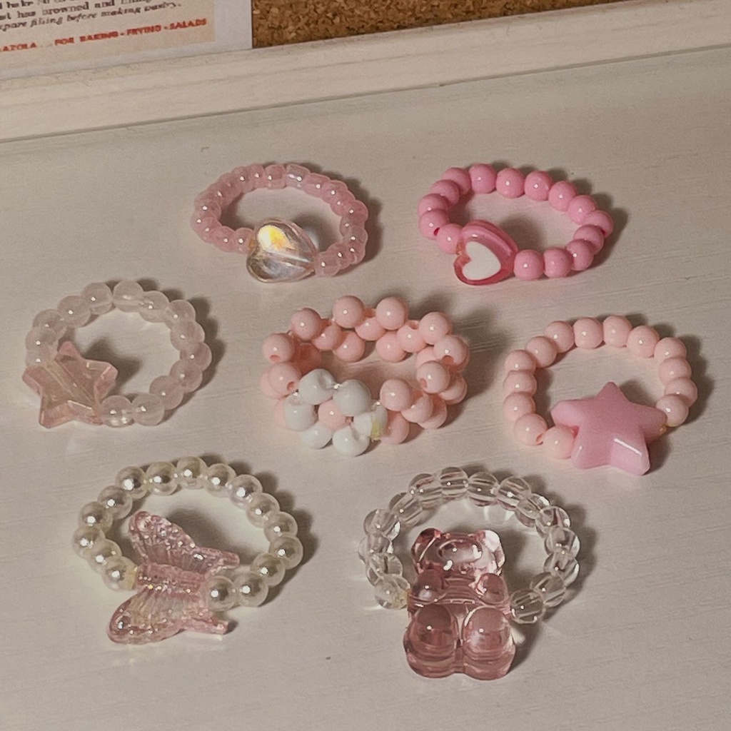 Pink Beads Rings Series 1 | Shopee Malaysia