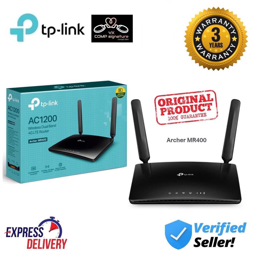 TP-Link TL-Archer MR400 / Archer MR400 AC1200 Wireless Dual Band 4G LTE ...