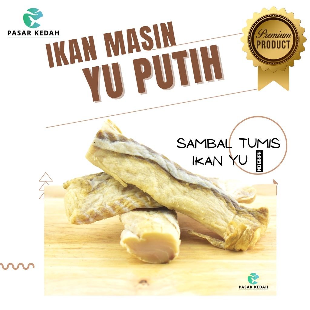 1kg Isi Ikan Masin Yu Putih Tanpa Tulang | Boneless Salted Shark Meat ...