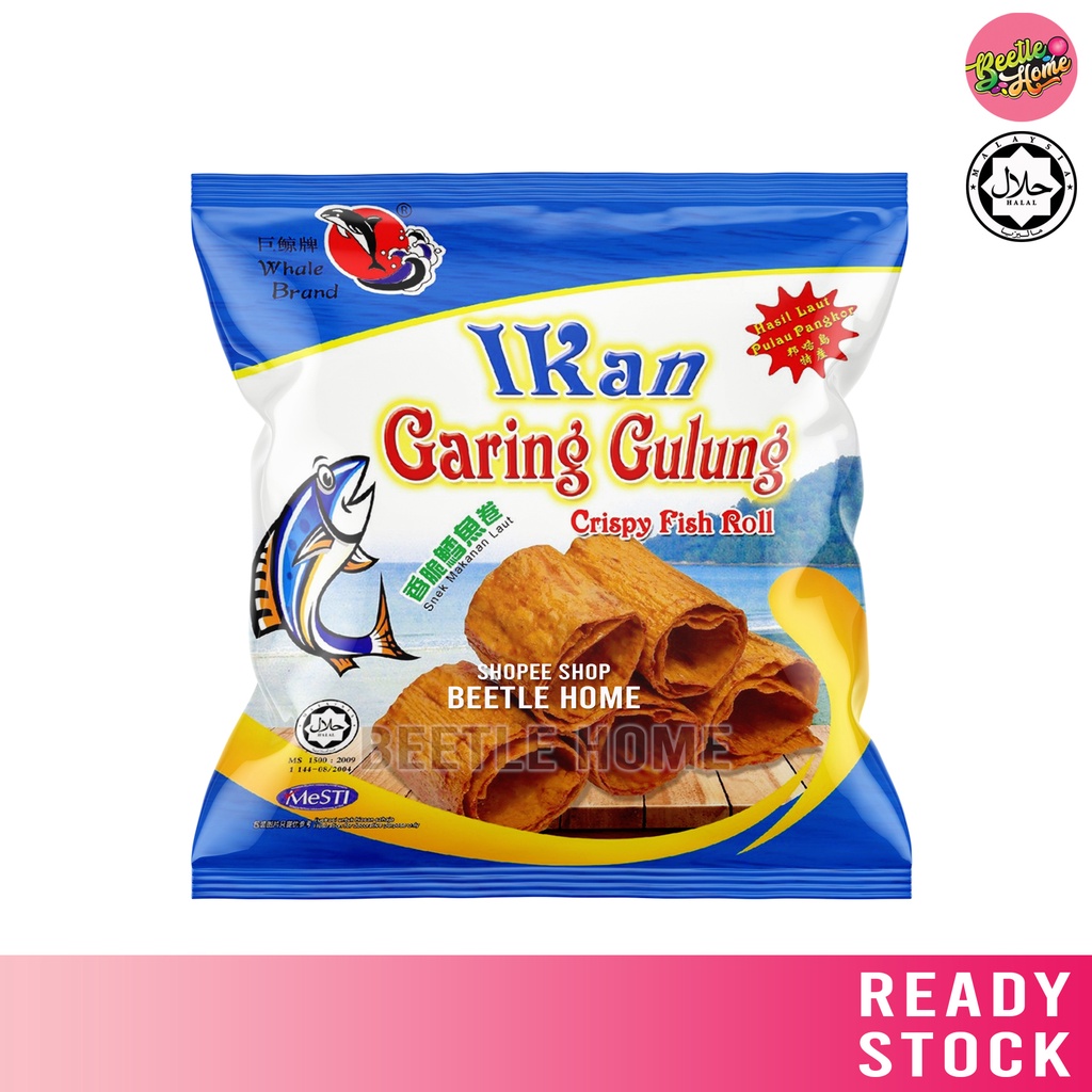 【Borong】 Whale Brand Ikan Garing Gulung / Crispy Fish Roll 70g / 香脆鳕鱼卷 ...