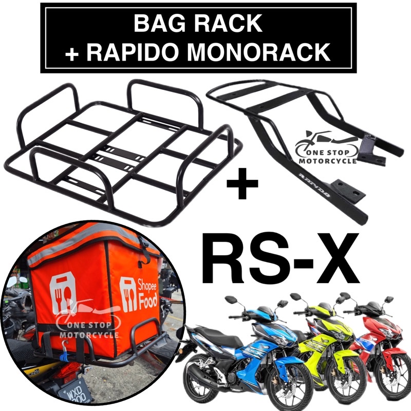 DELIVERY BAG RACK+RAPIDO MONORACK MOTORCYCLE FOR HONDA RS-X / RSX ...