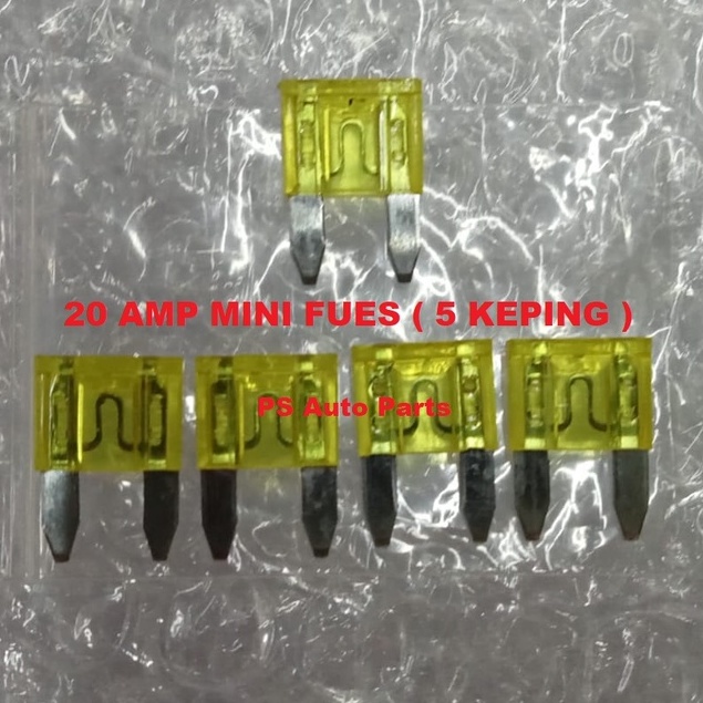 Car Fuse Blade Mini Plug in Fuse 20A - 5 Unit Mini Plug In Fuse ...