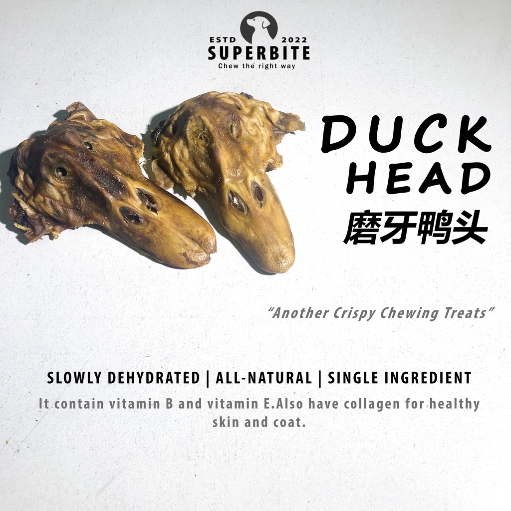 [SUPERBITE] [8 FREE 1] Air-Dried Duck Head 风干鸭头 Natural Dog Bone Dog ...