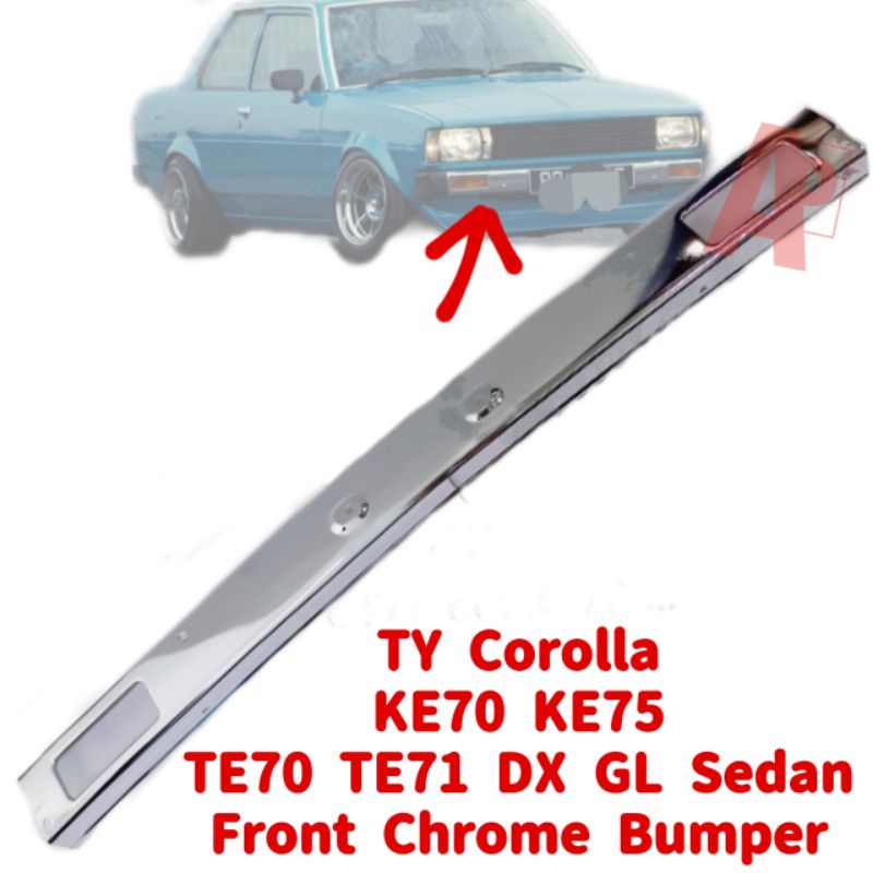 Toyota Corolla KE70 KE75 TE70 TE71 DX GL Sedan Front Chrome Bumper New | Shopee Malaysia