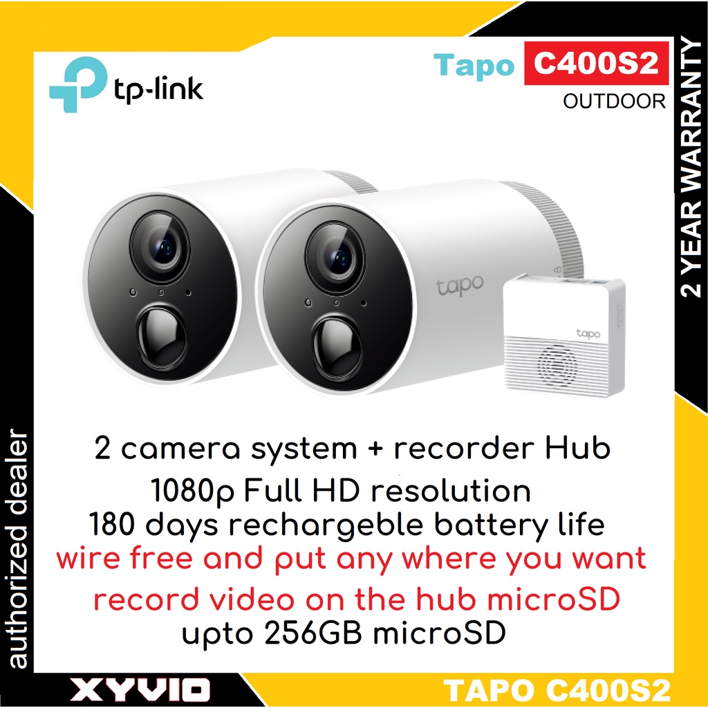 TP-LINK TAPO C400S2 1080p with built-in 5200mAh battery ( 2xC400S2 ...