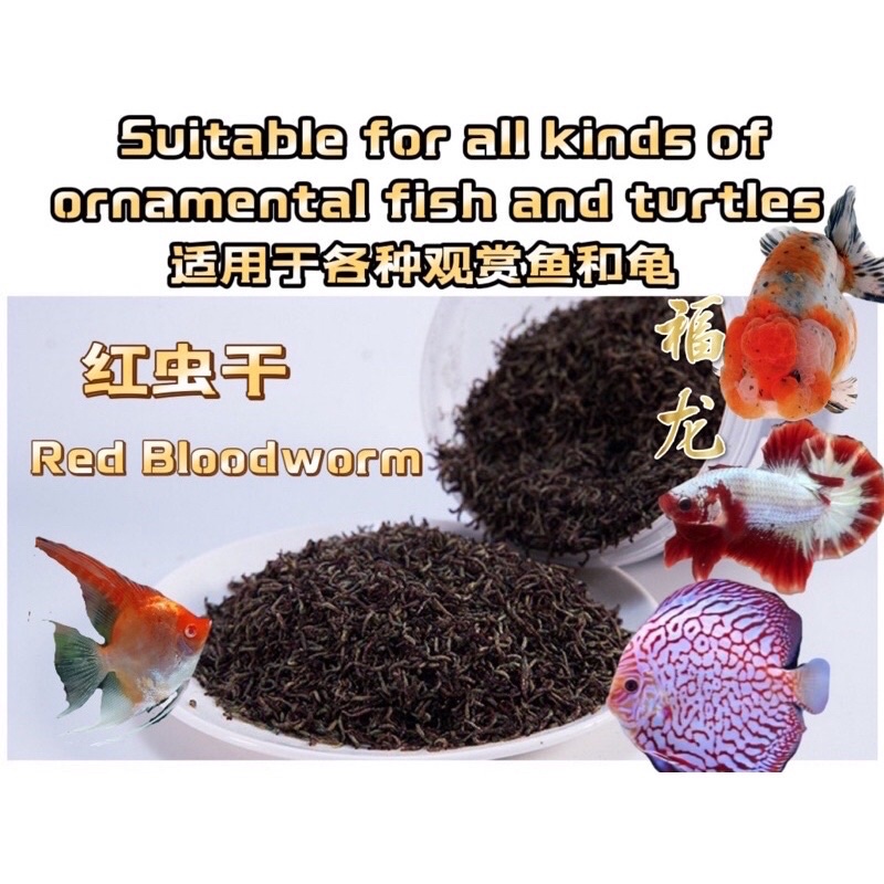 FULONG Red Blood Worms 、Freeze Dried、Betta Food、Guppy Food、Tetra Food ...