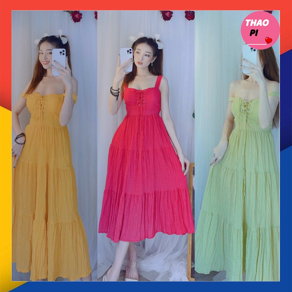 Large spaghetti straps dress maxi straps top two styles traveling to wear CNY super beautiful ...