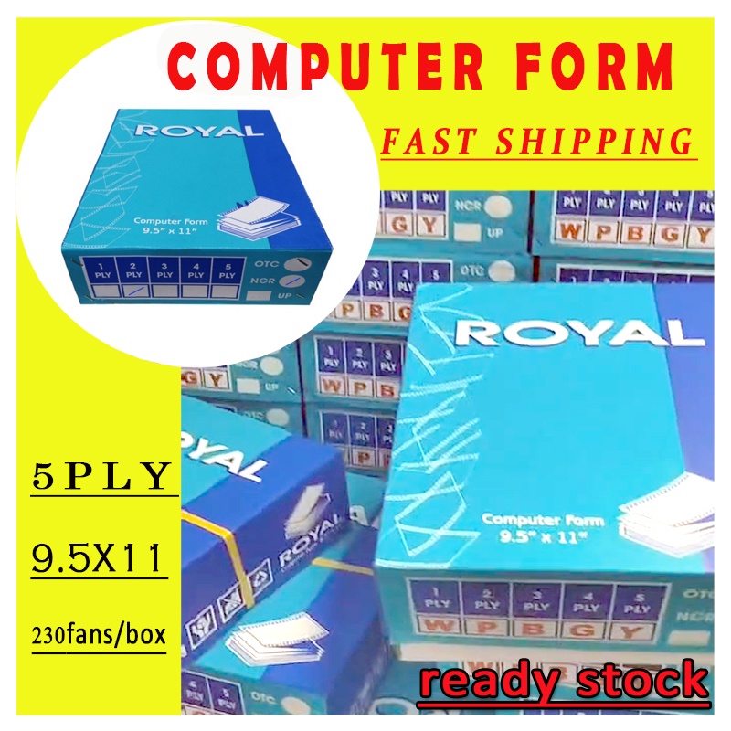 ROYAL Computer Form NCR Paper - 9.5" X 11" 5ply / 230 Fans Sonoform ...