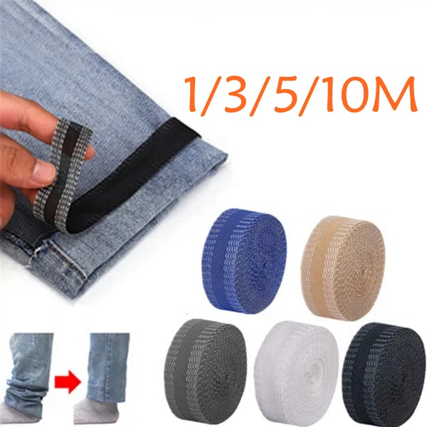 1/3/5/10M Self-Adhesive Pants Paste Iron on Pants Edge Shorten Repair ...