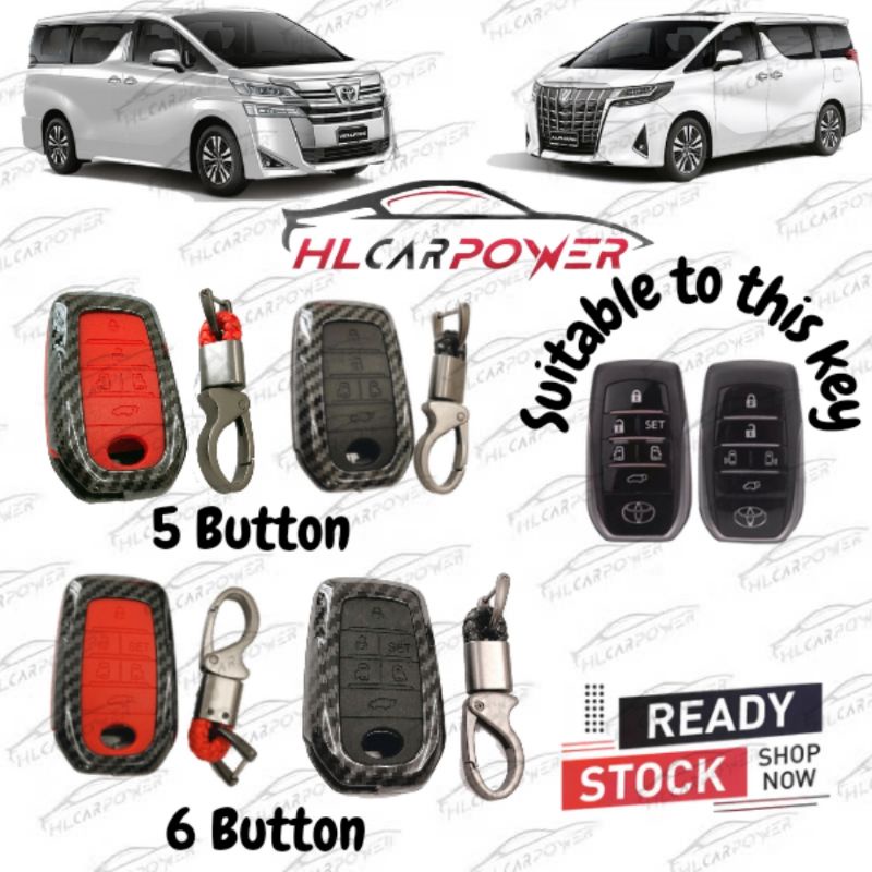 Toyota Alphard / Vellfire 2015-2022 Keyless Remote Carbon Fiber Key ...