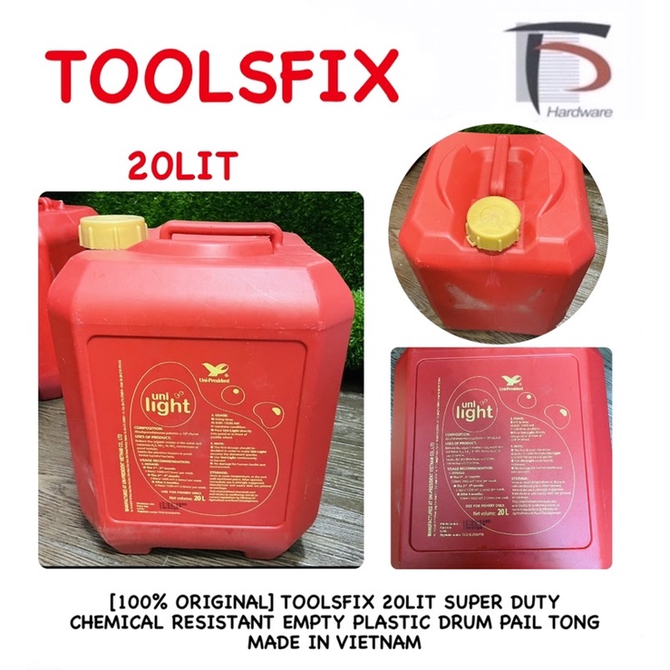 [100% ORIGINAL] TOOLSFIX 20LIT SUPER DUTY CHEMICAL RESISTANT EMPTY ...
