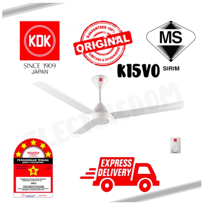 KDK K15VO Ceiling Fan 60" Kipas Siling, Panasonic F-M15A0 Ceiling Fan ...