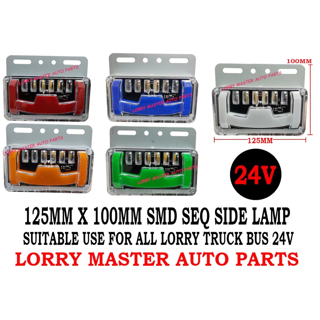 125MM X 100MM SMD SEQ SIDE LAMP 24V FOR ALL LORRY USE | Shopee Malaysia