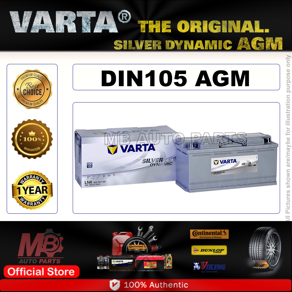 Varta DIN105 AGM LN6 Silver Dynamic [Car Battery | Bateri Kereta ...