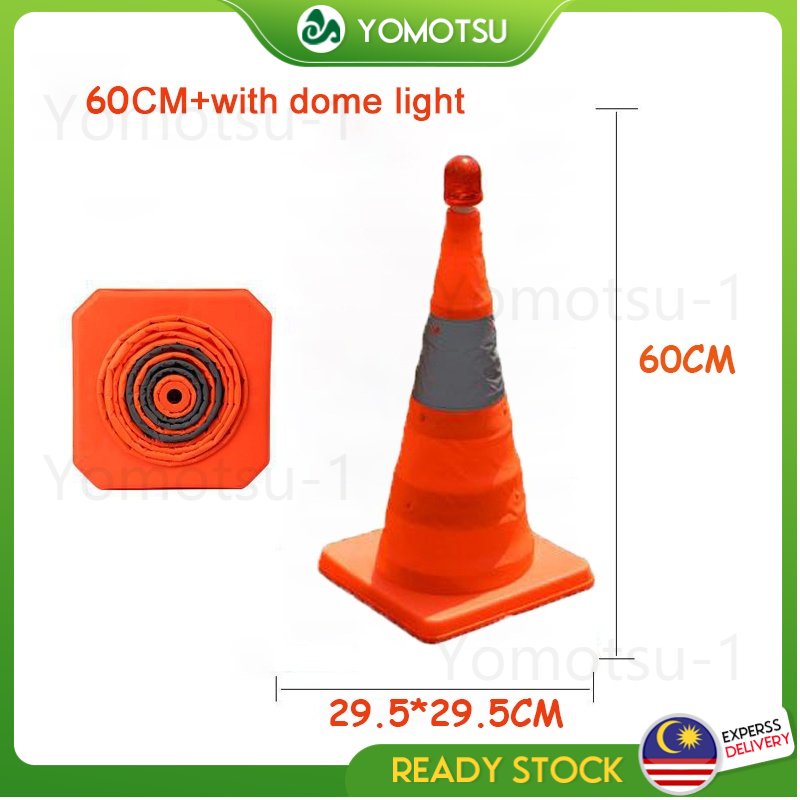 45cm/60cm Collapsible Foldable Road Cone Safety Reflective Tape ...
