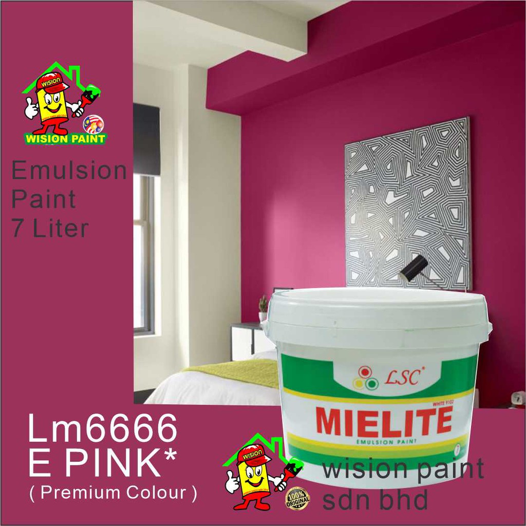 LM6666 ** E PINK 💥 ( 7L ) 💥 LSC Mielite Emulsion paint Interior / cat ...