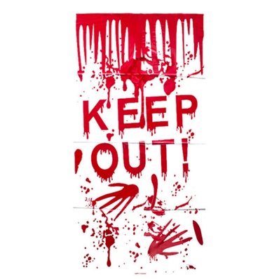 MSIA Ready Stock/ Bloody Keep Out Scary Sticker Halloween Decor DIY Bar ...