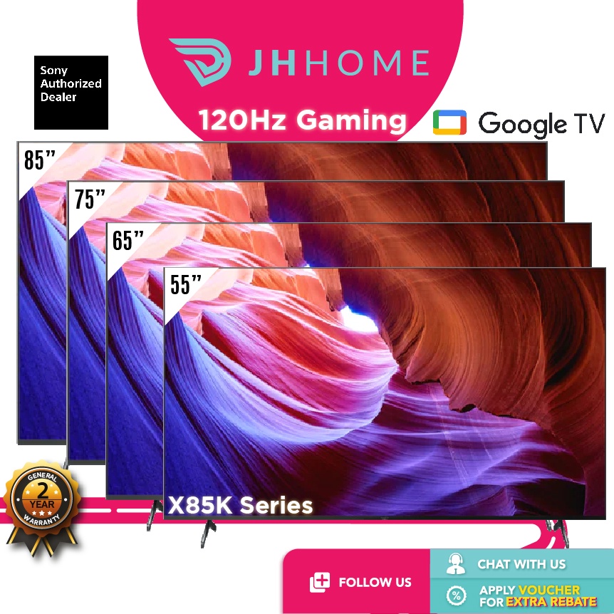 Sony 120Hz Gaming Bravia XR 4K UHD Google TV X85K Series 55" KD-55X85K | 65" KD-65X85K | 75" KD ...