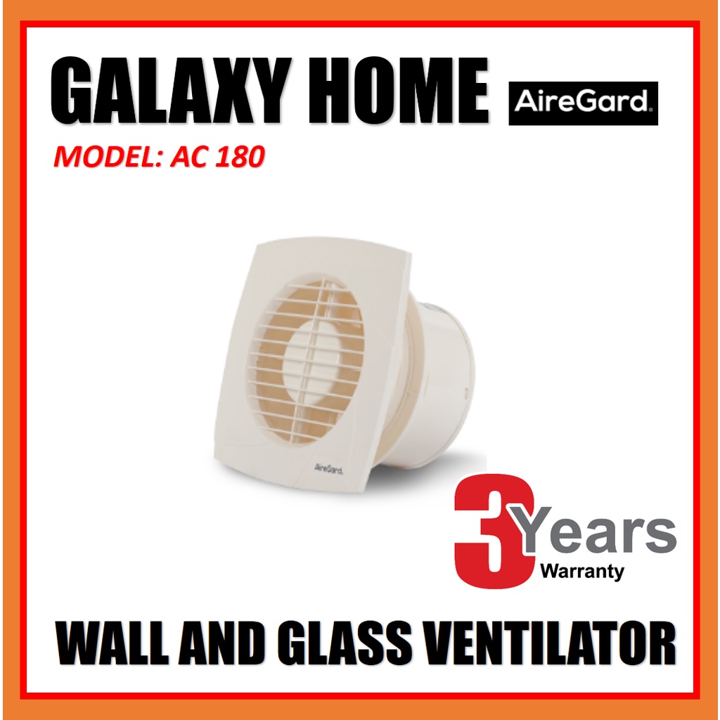 Airegard AC-180 Compact Series Air Ventilator \ Multiblade Motor Blade ...