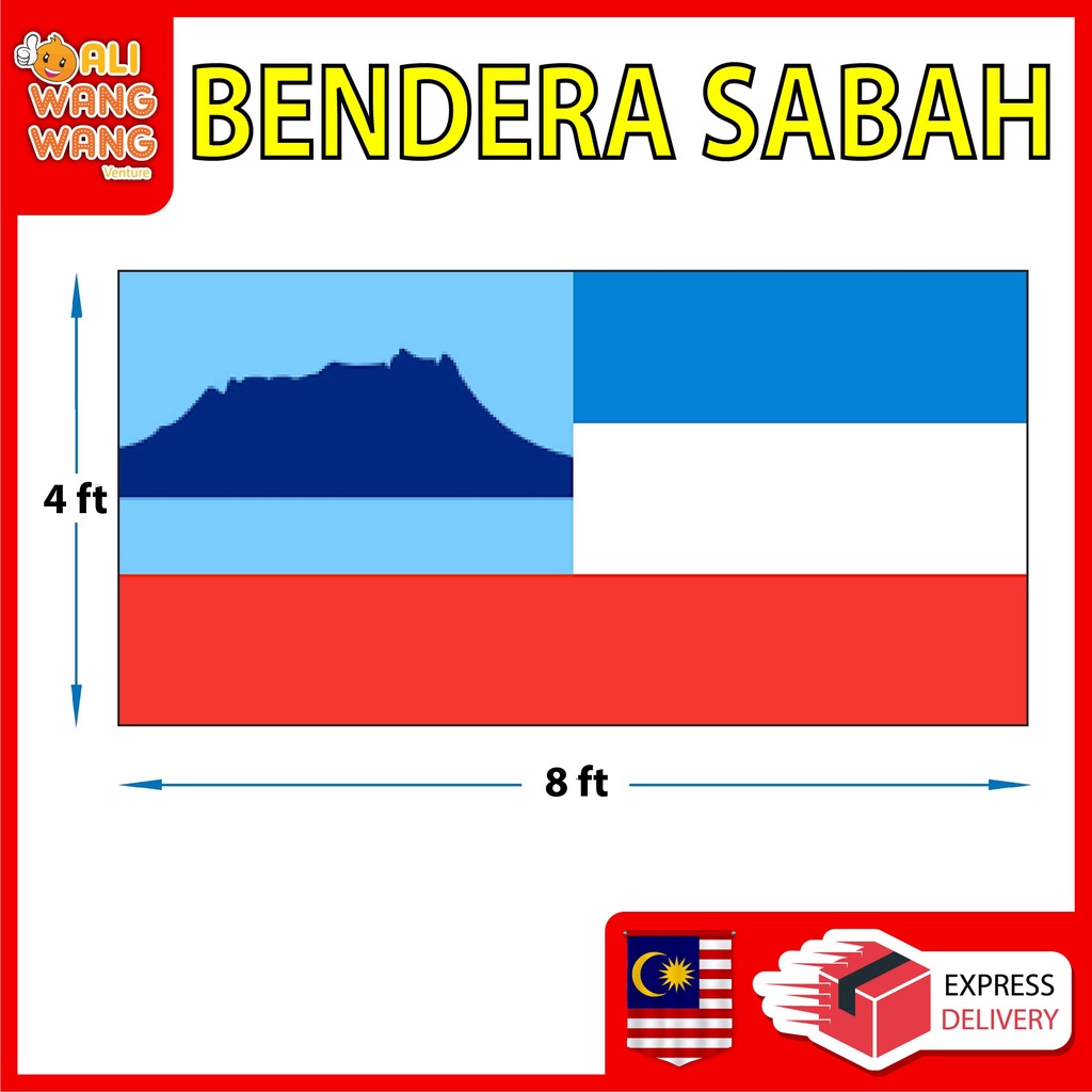 READY STOCK !!! Bendera/Flag Sabah 4X8 Feet Polyester | Shopee Malaysia