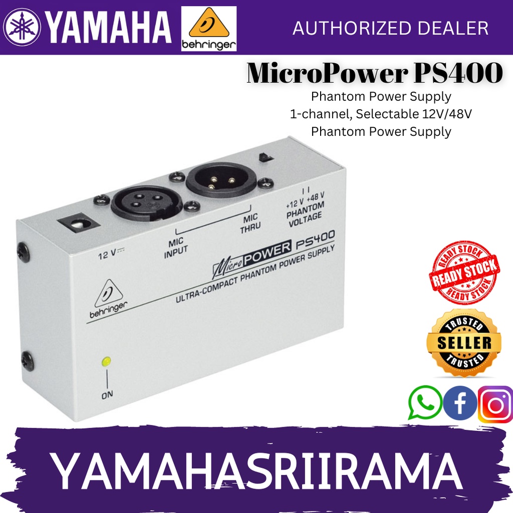 Behringer MicroPower PS400 Phantom Power Supply 1-channel, Selectable ...