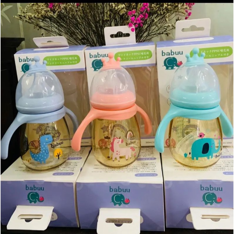 Beautiful genuine Babuu milk bottle 240ml/300ml crown (with 1 spare ...