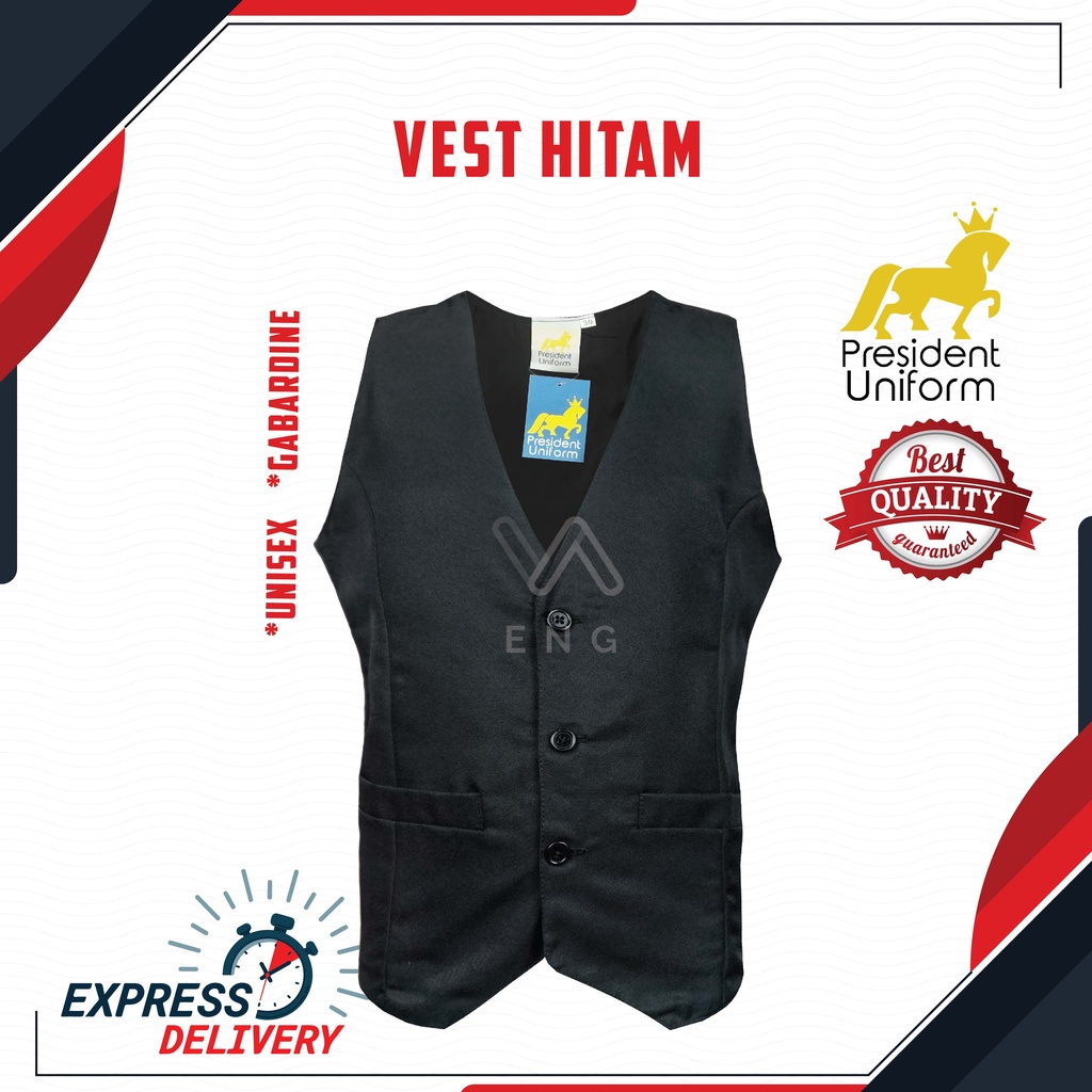 VEST HITAM PENGAWAS READY STOCK !!! VEST SEKOLAH RENDAH DAN MENENGAH ...