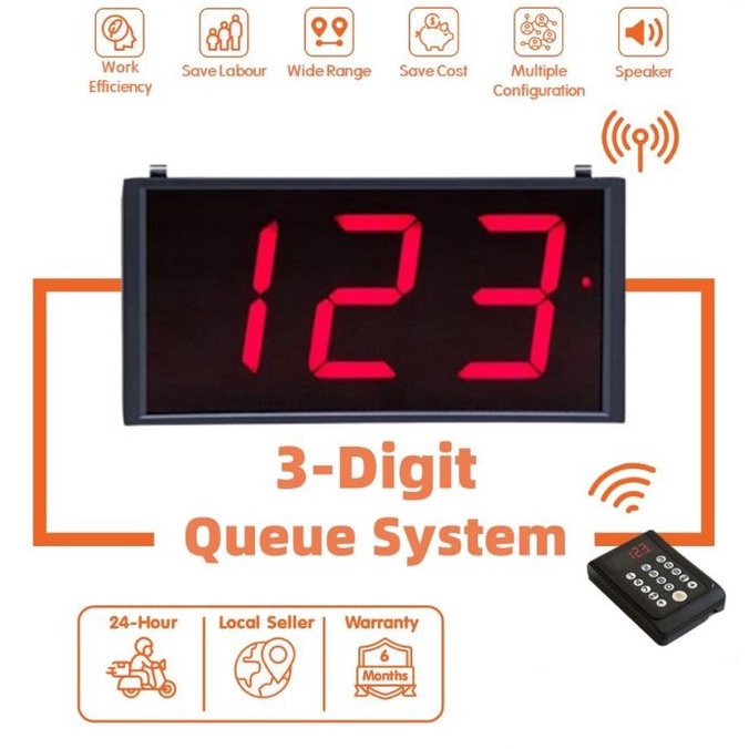 Wireless Queue System / 3-Digit Wireless Call System / Wireless ...