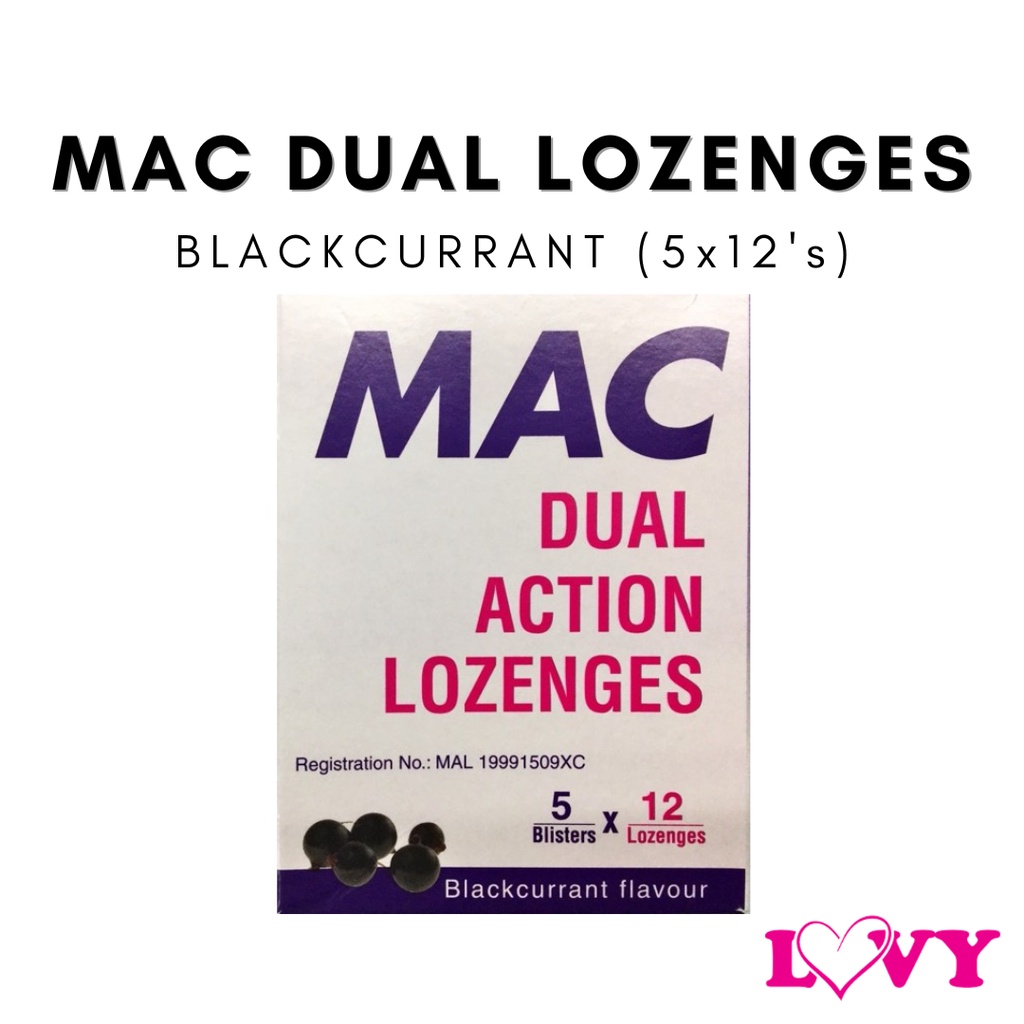 MAC DUAL Lozenges - BLACKCURRANT Flavour (5 x 12's) | Shopee Malaysia