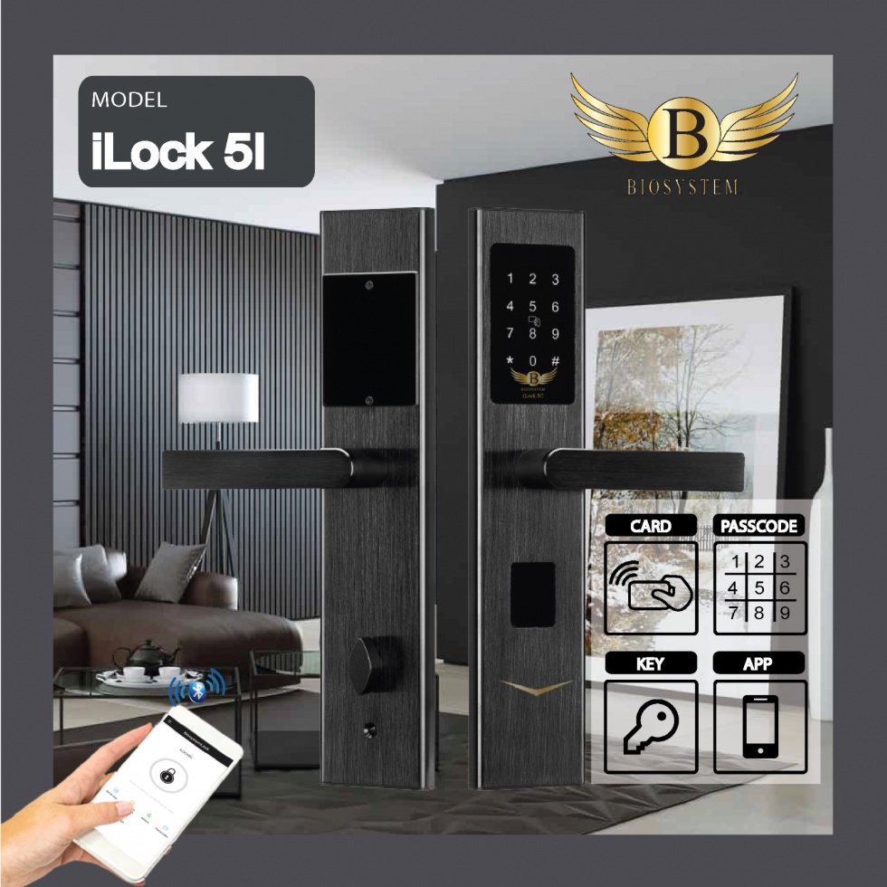 Biosystem iLock 5C Intelligent Digital Smart Door Lock Password / Card ...