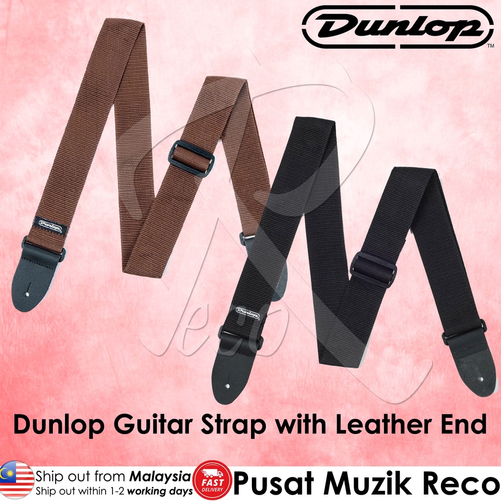 Dunlop D07-01BK 2in Poly Acoustic Electric Bass Guitar Strap with ...