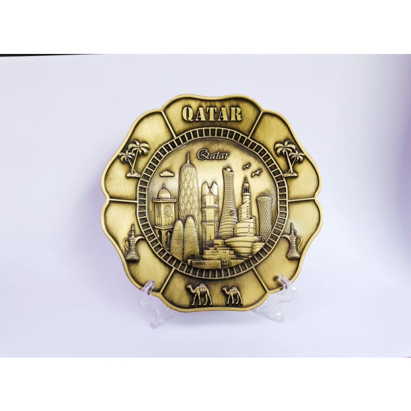 Qatar And Dubai Uae Plate Display Souvenirs By Middle Eastern Countries ...