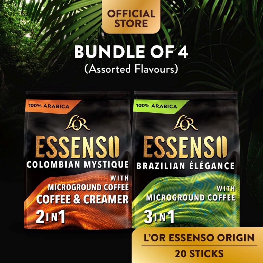 (Bundle of 4) L'OR ESSENSO Origin with Microground Instant Coffee ...