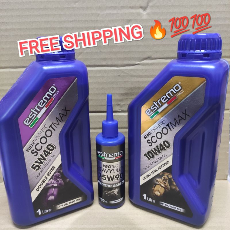 FREE SHIPPING ESTREMO SCOOTMAX 5W40 FULLY 10W40 SEMI NVX NMAX VARIO ATV SCOOTER OIL | Shopee ...