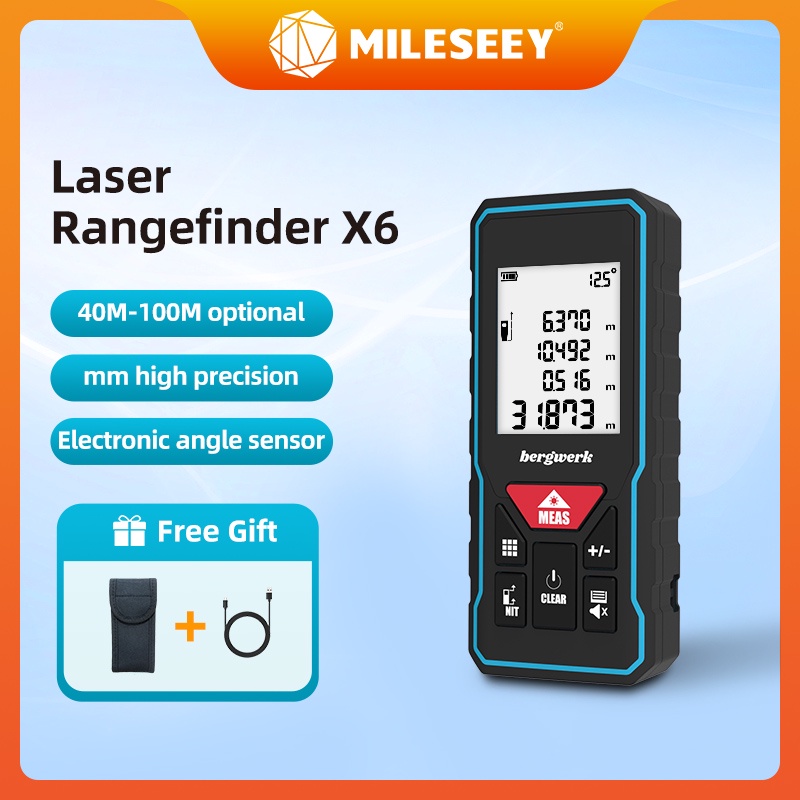 Mileseey X5 X6 Laser Rangefinder 40M 60M 80M 100M Rechargeable Gauge ...