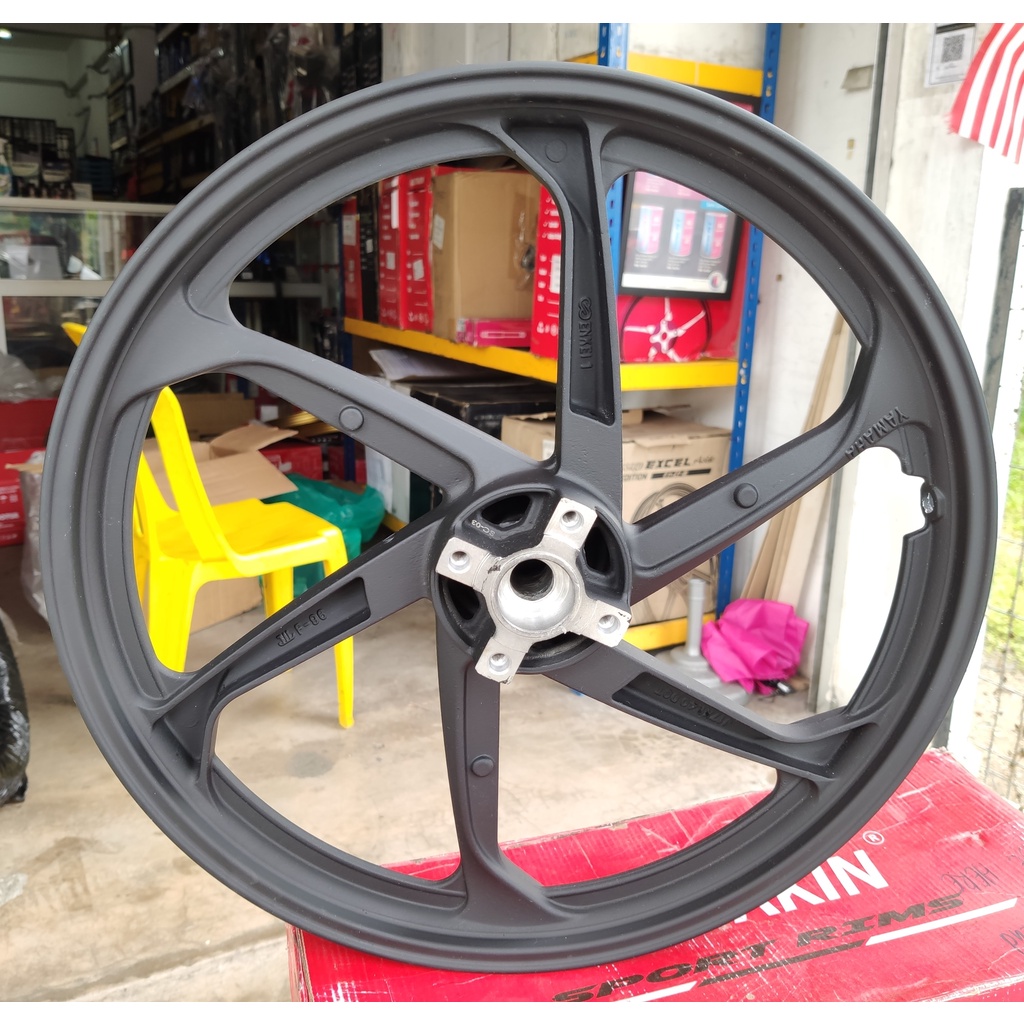 RIM ENKEI YAMAHA 125Z/LC 5S SOLID BLACK WITH BEARING AND BUSH (CLEAR ...