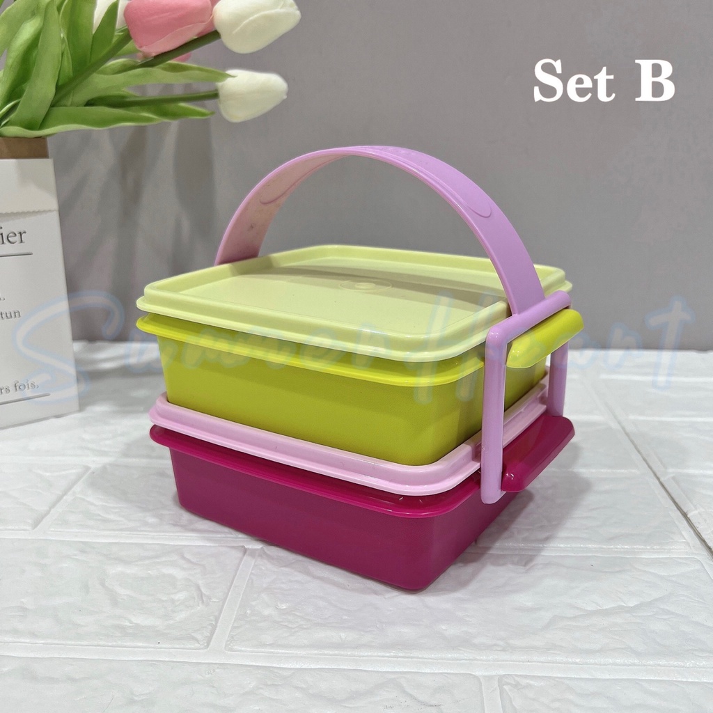 Tupperware Small Goody Box with Handle 790ml (2 Layers) | Shopee Malaysia