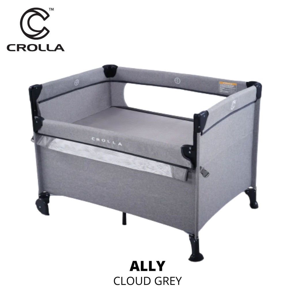 Crolla Ally Bedside Baby Playpen - Cloudy Grey | Shopee Malaysia