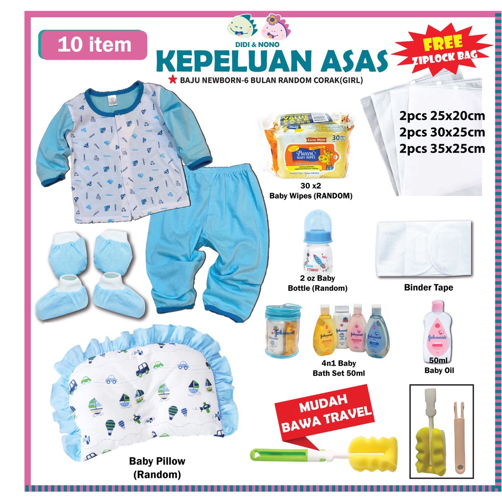 Set Baby Newborn In Labour Room Pakej Asas Bayi Baru Lahir - 10 Item ...