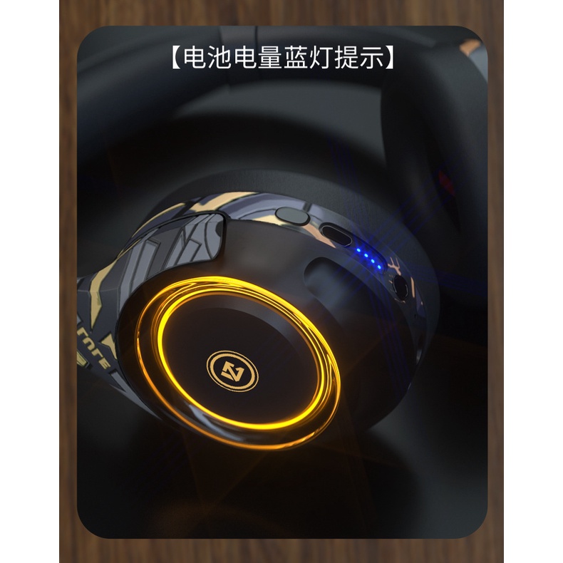 A2 Gaming Headset Wireless Headphone LED Bluetooth 5.0 Foldable Stereo ...