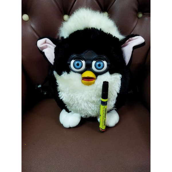 BACKPACK TALKING VINTAGE FURBY 1999 RARE BLACK AND WHITE HASBRO ...