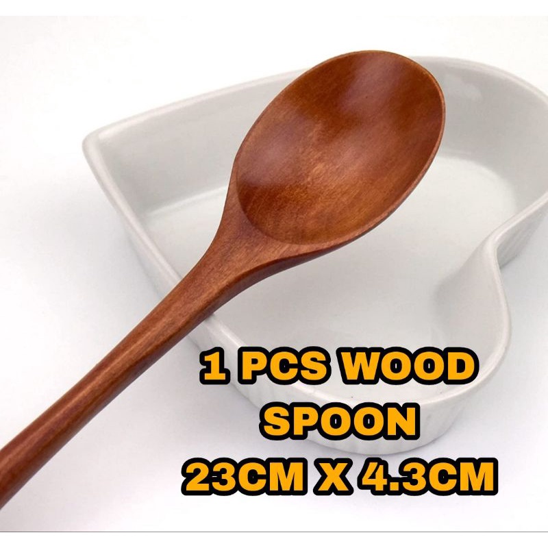 𝗦𝗨𝗗𝗨 𝗞𝗔𝗬𝗨 𝟮𝟯𝗖𝗠 (XL) MURAH CUTLERIES WOOD SPOON SPATULA SUDU MASAK KAYU ...