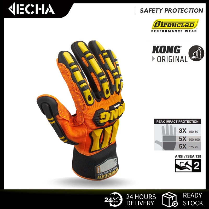 IRONCLAD KONG Impact Glove Safety Kong Glove Offshore Oil & Gas Glove ...