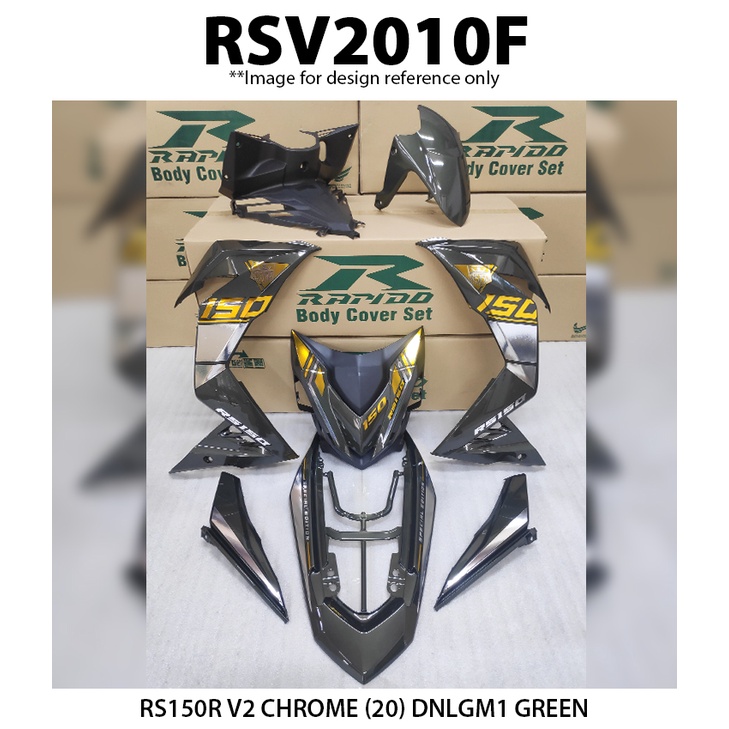 HONDA RS150 RS150R V1/V2 CHROME STICKER HIJAU LUMUT RAPIDO BODY COVER ...